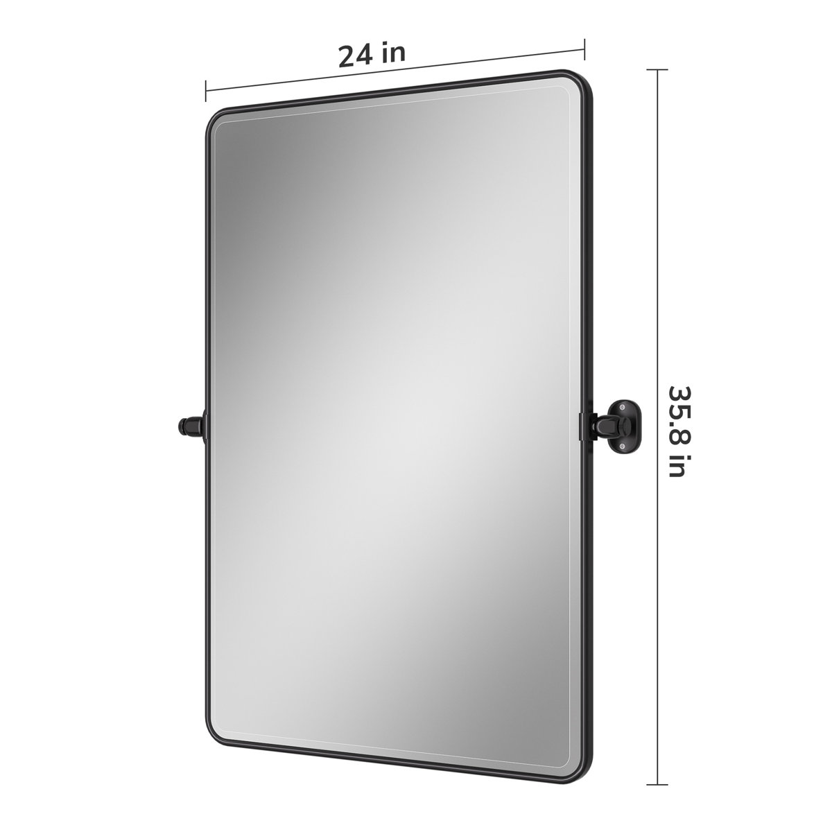 Ebern Designs Bathroom Tilt Mirror with Aluminum Alloy Frame, Pivot Mirror, Adjustable Rotating ...